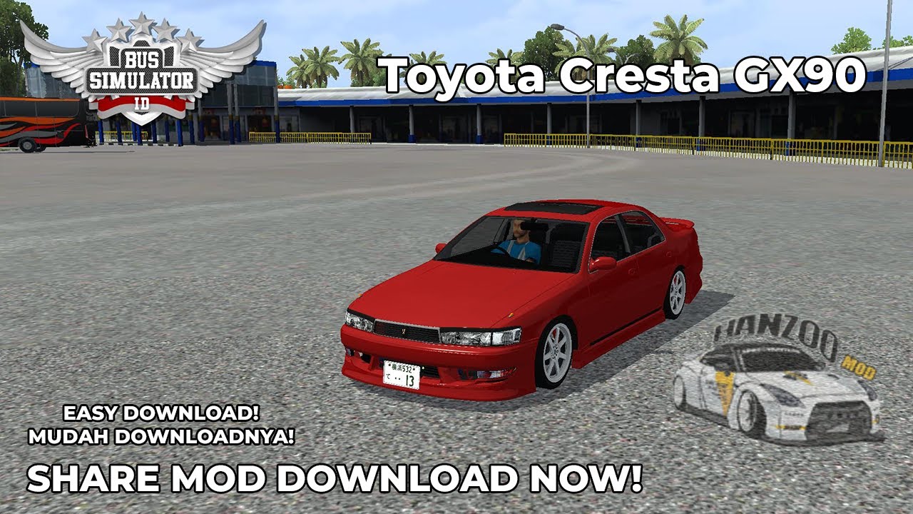 Share Mod Toyota Cresta GX90 - BUSSID NEW PATCH || HANZOO MOD - YouTube