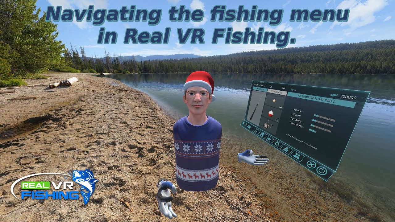 Navigating the fishing menu in Real VR Fishing - YouTube