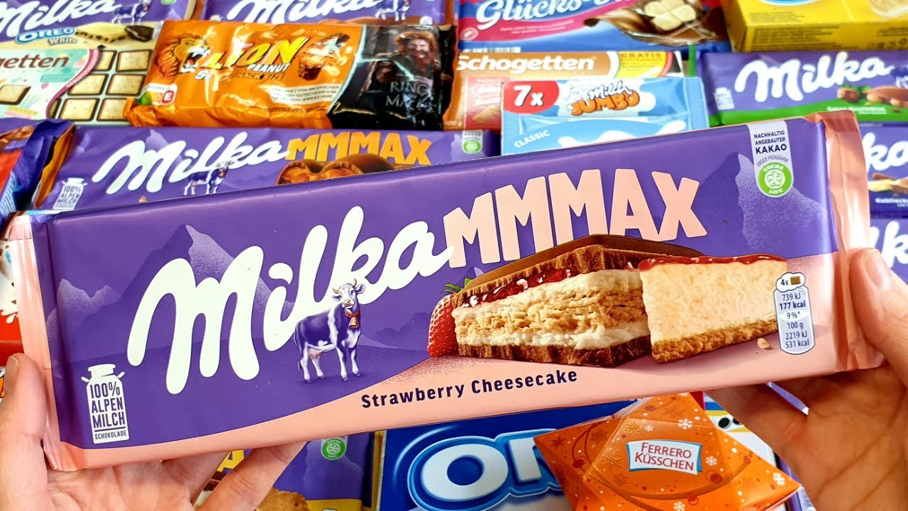 Milka MMMX Strawberry Cheese Cake Unwrapping - YouTube