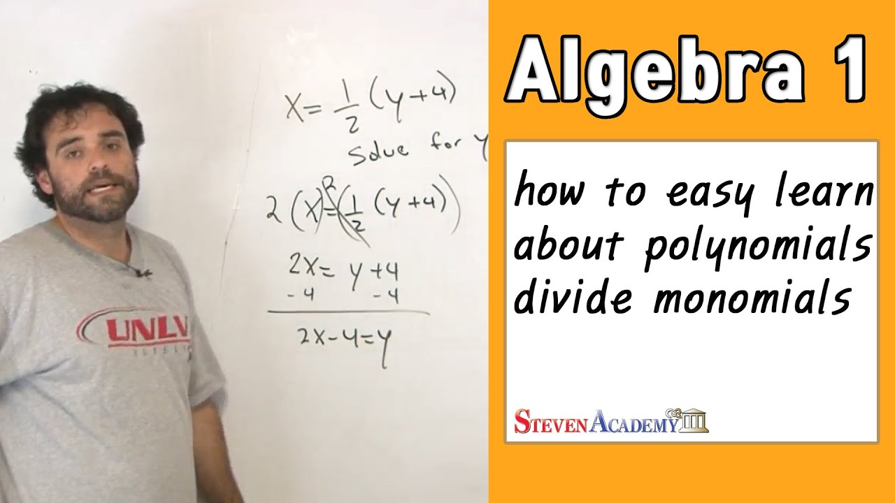 (Algebra1) How to easy learn about polynomials divide monomials - YouTube