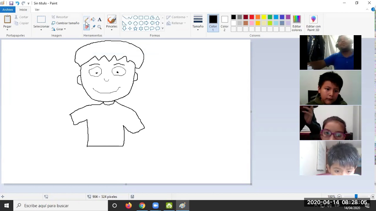 DIBUJO DE UN NIÑO EN PAINT - YouTube
