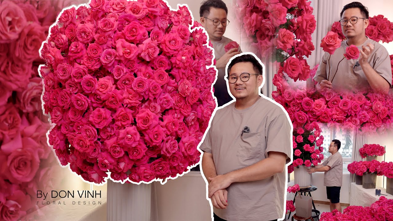 T8: Bình hoa SIÊU TO KHỔNG LỒ với yêu cầu 909 cành hồng Pink Floyd - By DonVinh - YouTube