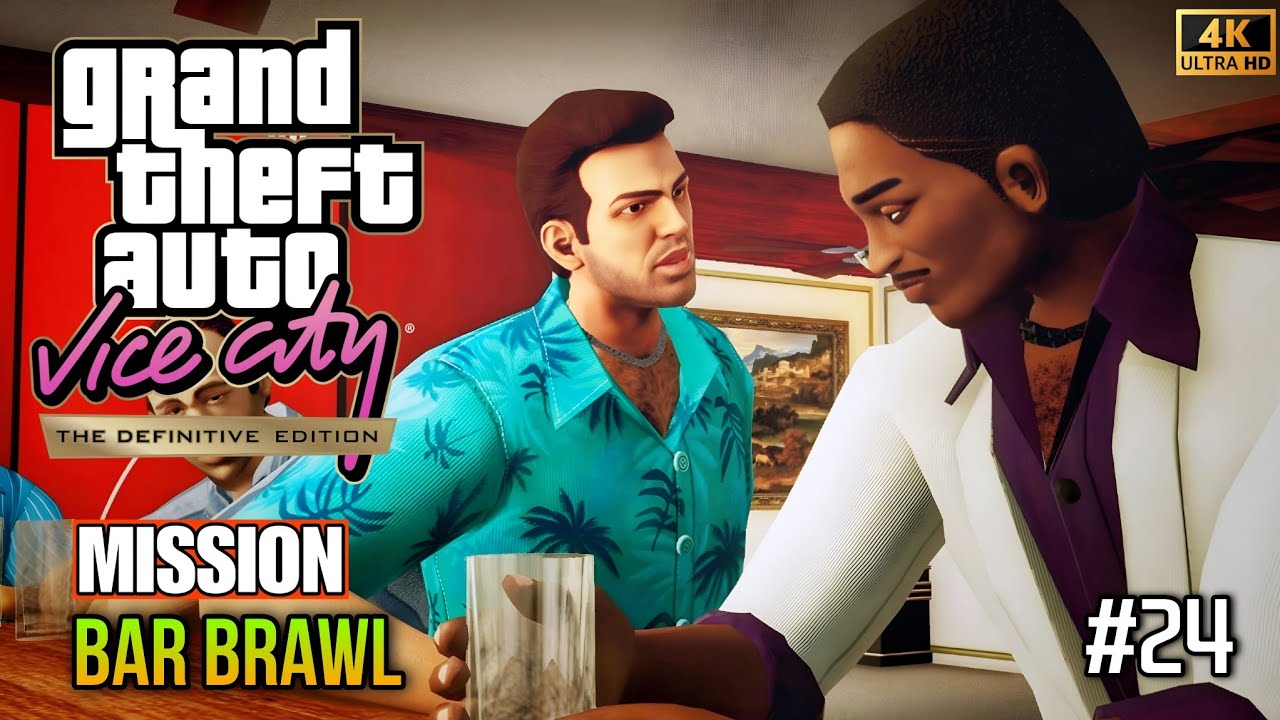 GTA Vice City Definitive Edition – Part 24 🔥 Bar Brawl Mission 4K 60FPS ...
