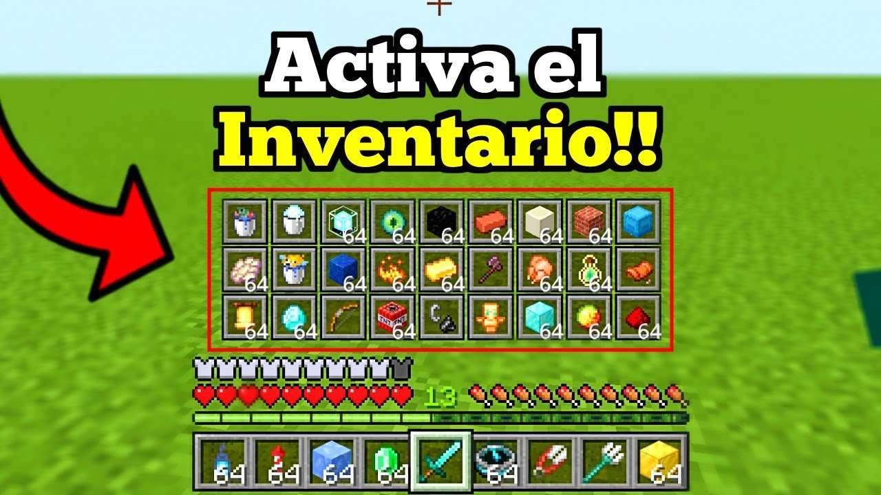 🟢 NUEVO Mini INVENTARIO en Minecraft PE 1.20.X | Activa el Inventario ...