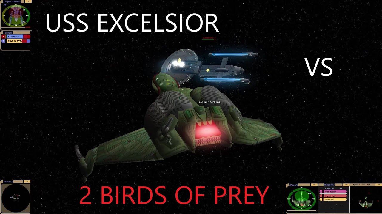 2 Birds Of Prey VS USS Excelsior | Star Trek Bridge Commander Battle ...