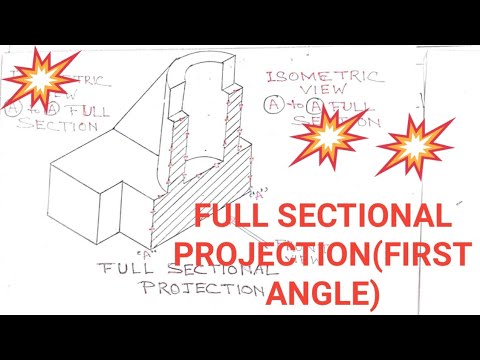 #how to draw a full sectional view in Hindi 🔗@Engg.drawing by sajal sir ...