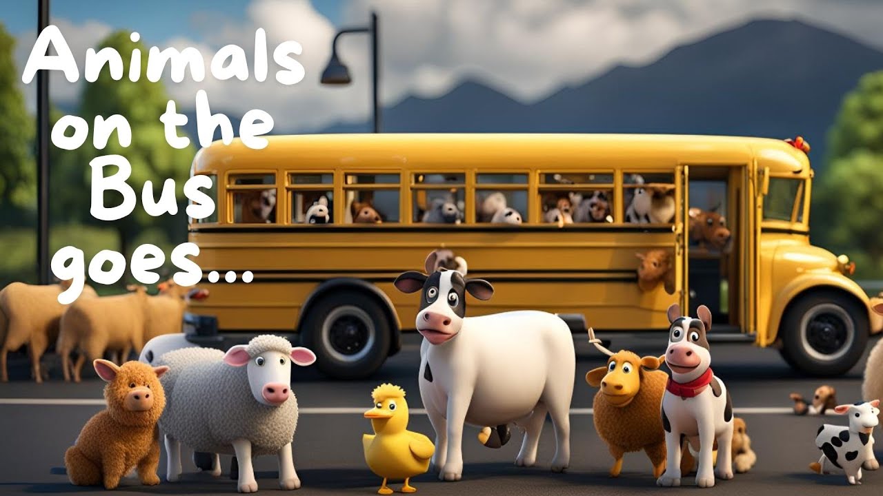 Animals on the bus goes | Fox | Wheels on the bus | Kids Songs | Babies ...