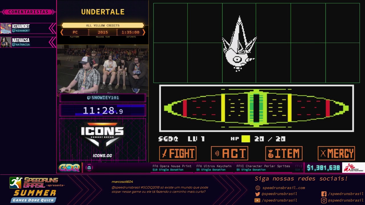 Undertale (All Yellow Credits) - Restream PT-BR SGDQ2018 - YouTube