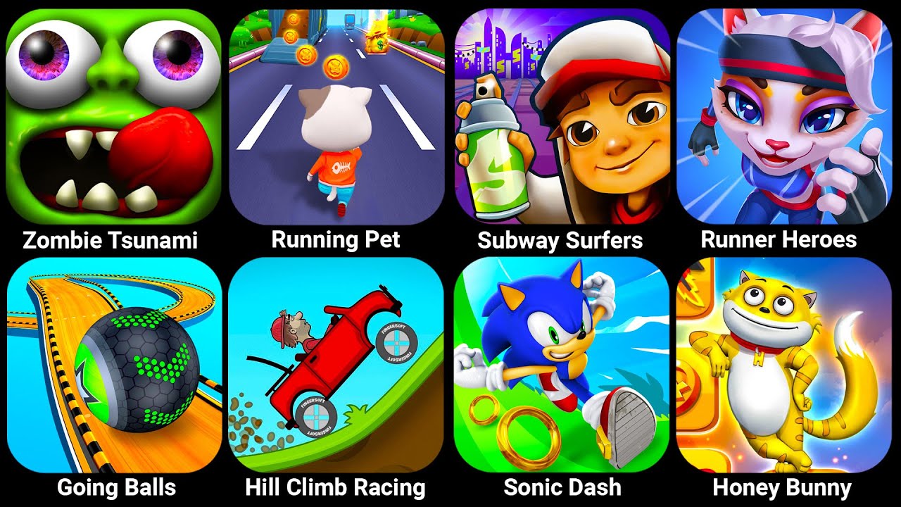 Zombie Tsunami, Runner Heroes, Metroland, Talking Tom Candy Run, Shape ...