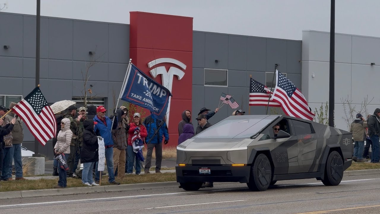 Elon Musk Supporters Counter-Protest “Tesla Takedown” in Meridian ...