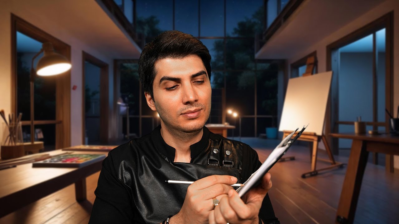ASMR Drawing Your Portrait with Pencil Sounds in an Art Studio - YouTube