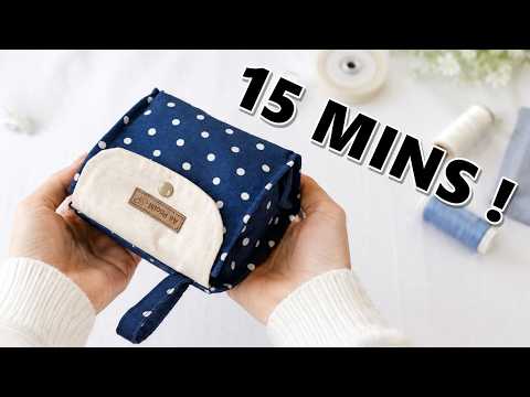 The Easiest 15-Minute Pouch! No Pattern, Just Rectangles ✂️