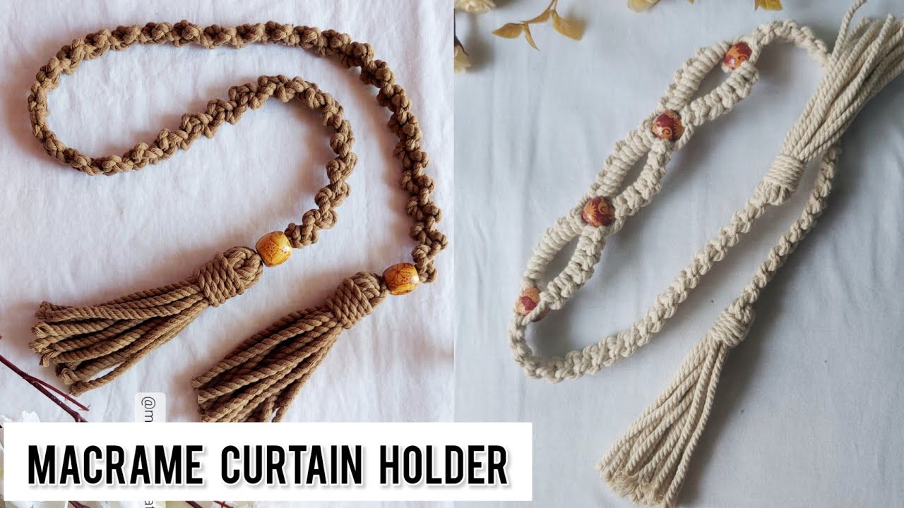 DIY Macrame Curtain Tie Backs | Easy Macrame Step by Step | Macrame Curtain Belt Tutorial - YouTube
