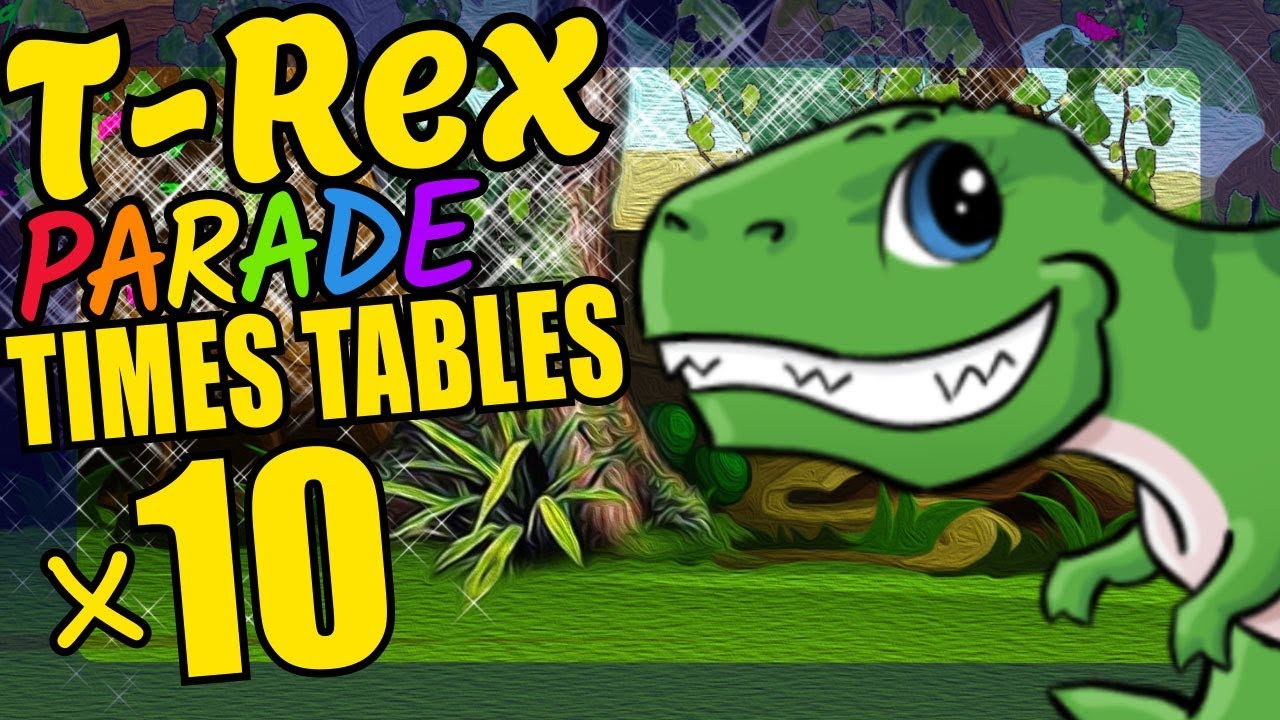 Tyrannosaurus Teaching Multiplication Times Tables x10 Educational Math ...