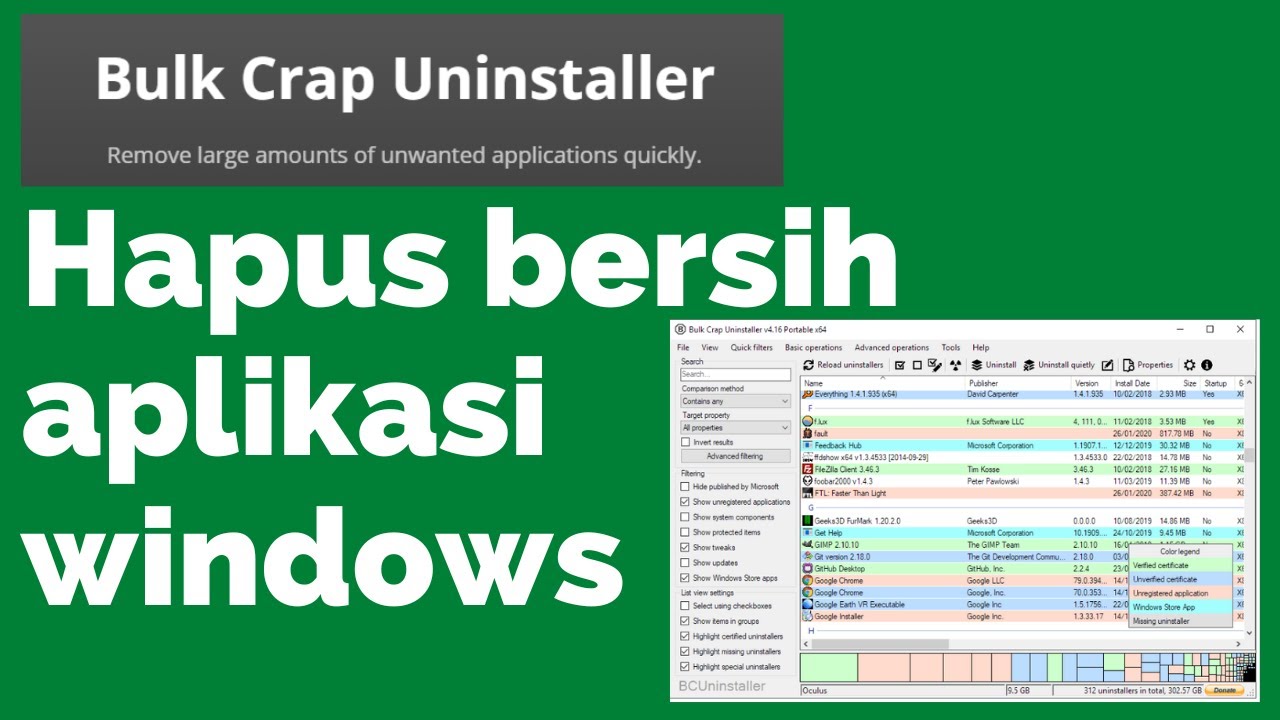 Hapus bersih tanpa sisa aplikasi Windows dengan Bulk Crap Uninstaller ...
