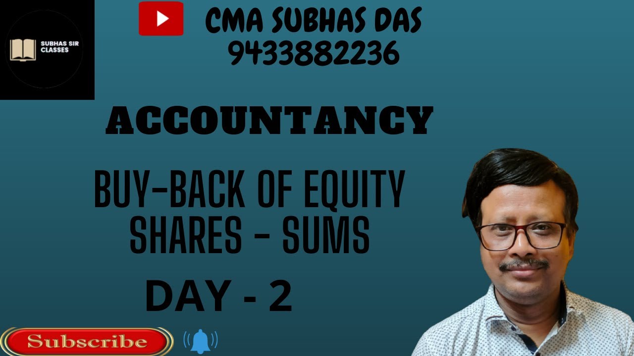 BUY BACK OF EQUITY SHARES 2 SUM 6,7,8,15 - YouTube