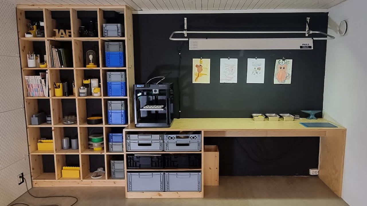 Home office build with interlocking shelving unit // DIY - YouTube