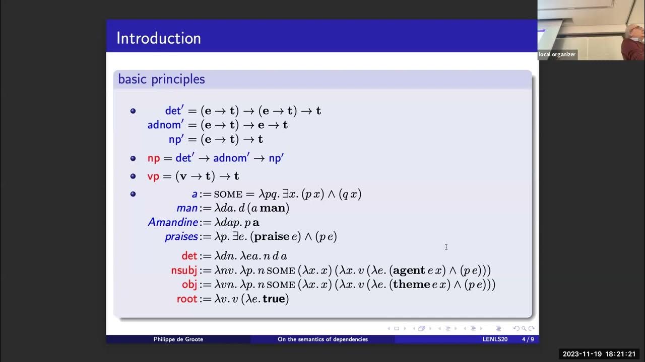 Philippe de Groote @LENLS20, November 19, 2023 - YouTube