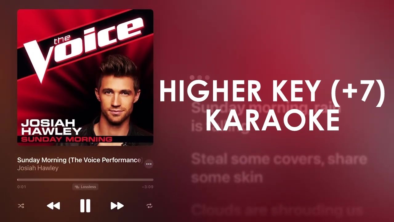Josiah Hawley - Sunday Morning (From The Voice) (Higher Key +7 ...