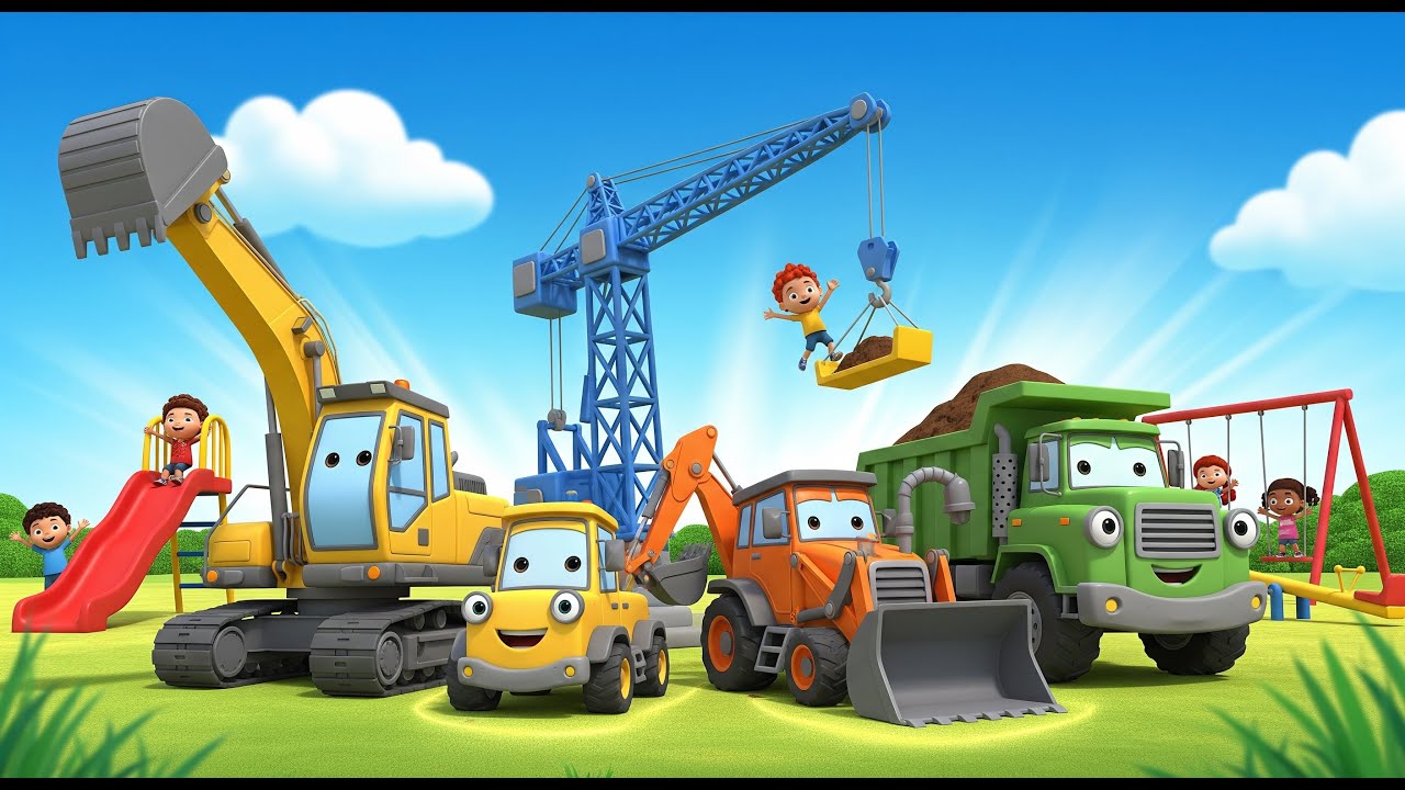 Adventure Diggers: Building a Fun Playground! | Crane, Dump Truck ...
