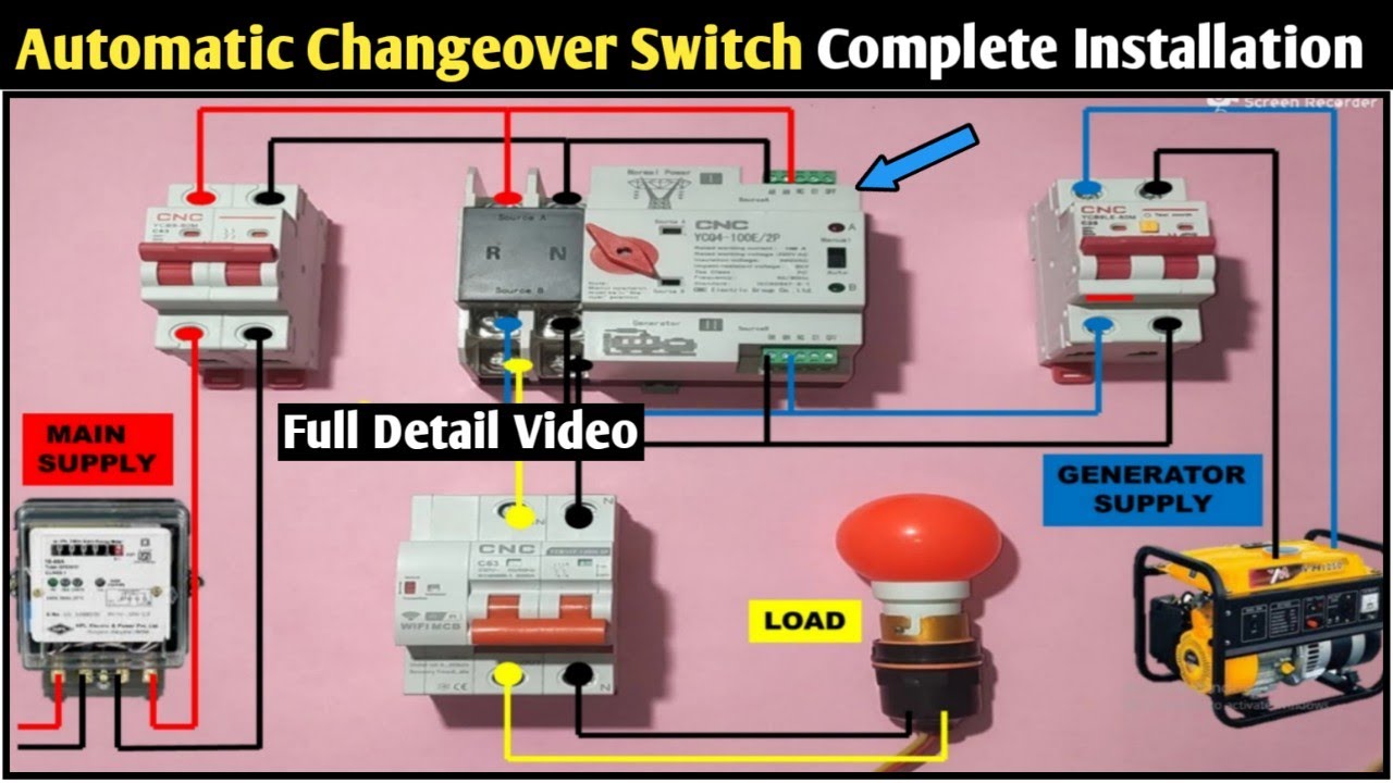 Automatic Changeover Switch (ATS) Connection and Working! Best ...
