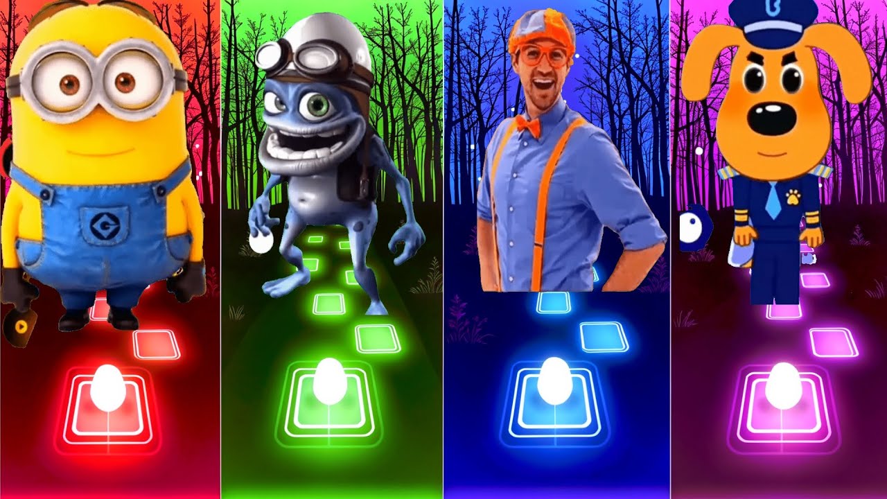 Minions - Crazy Frog - Blippi - Sheriff Labrador - Tiles Hop EDM Rush ...