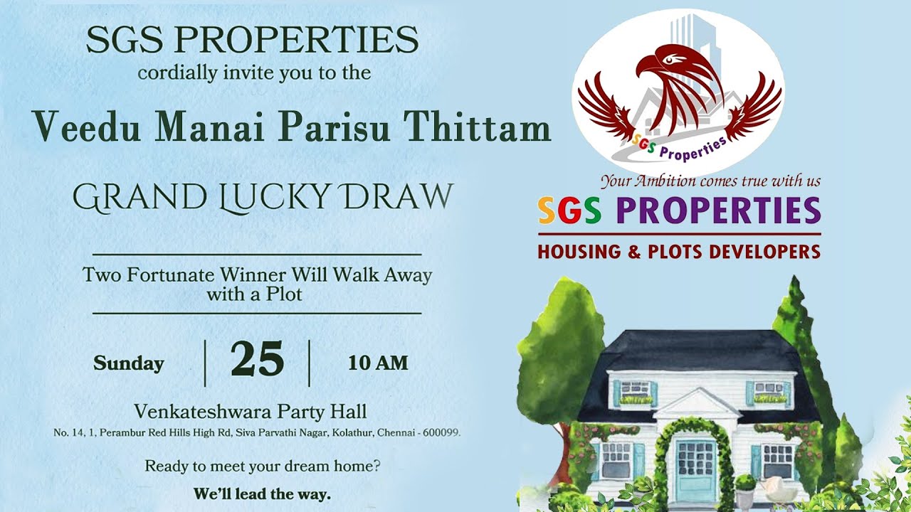 🔴LIVE Event: Two Lucky Winners Get a Plot! | SGS PROPERTIES Veedu Manai ...