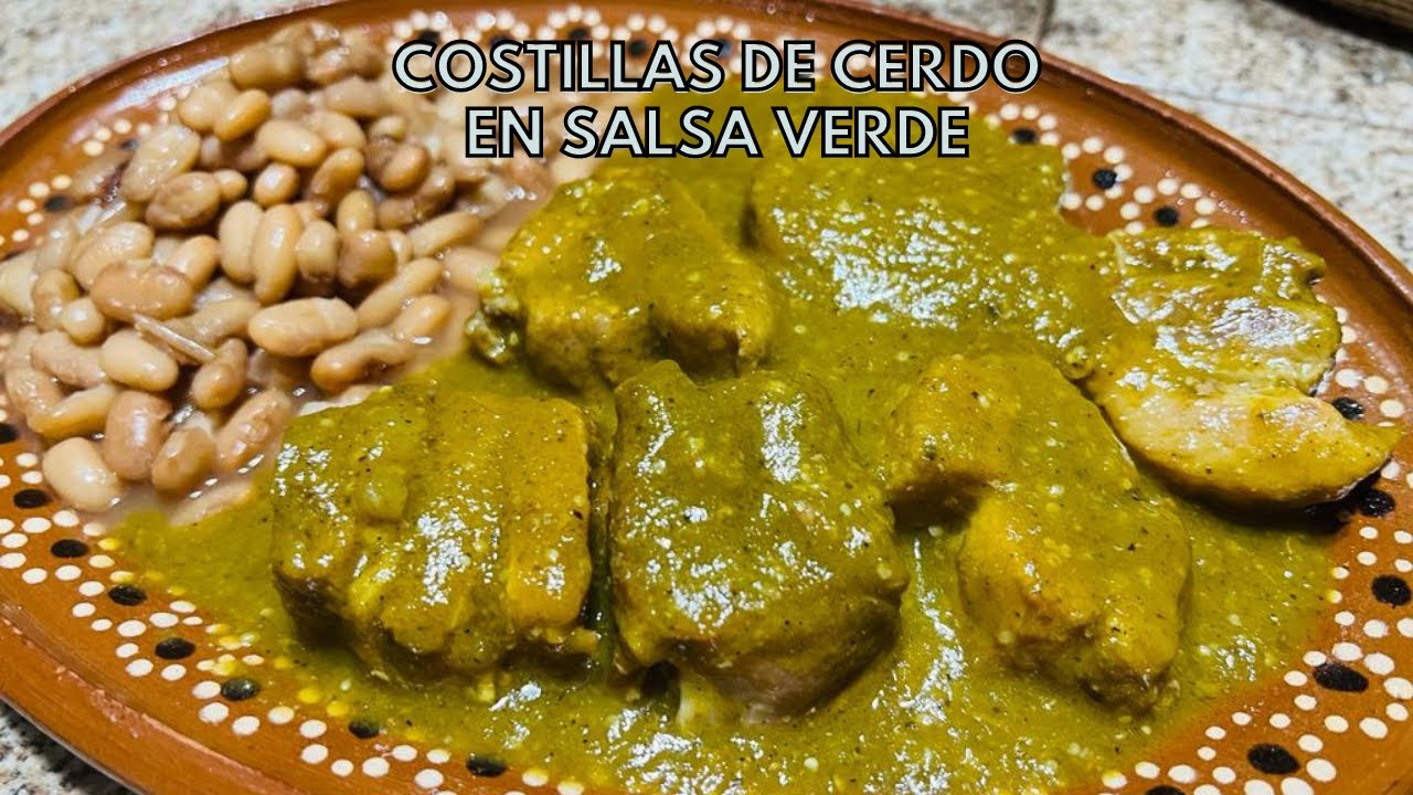 Costillas de Cerdo en Salsa Verde Receta Facil - YouTube