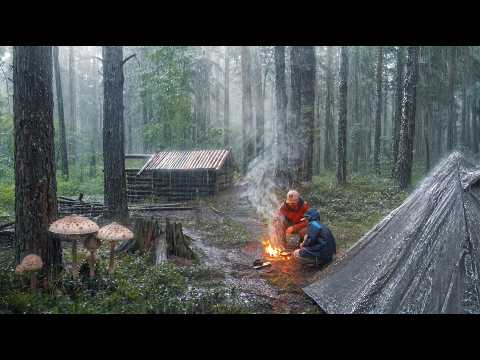 Caught in the RAIN | Building an UNDERGROUND SHELTER with My SON!