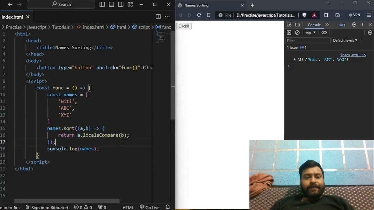 Day 3 Javascript Name Sort & Reserve - YouTube