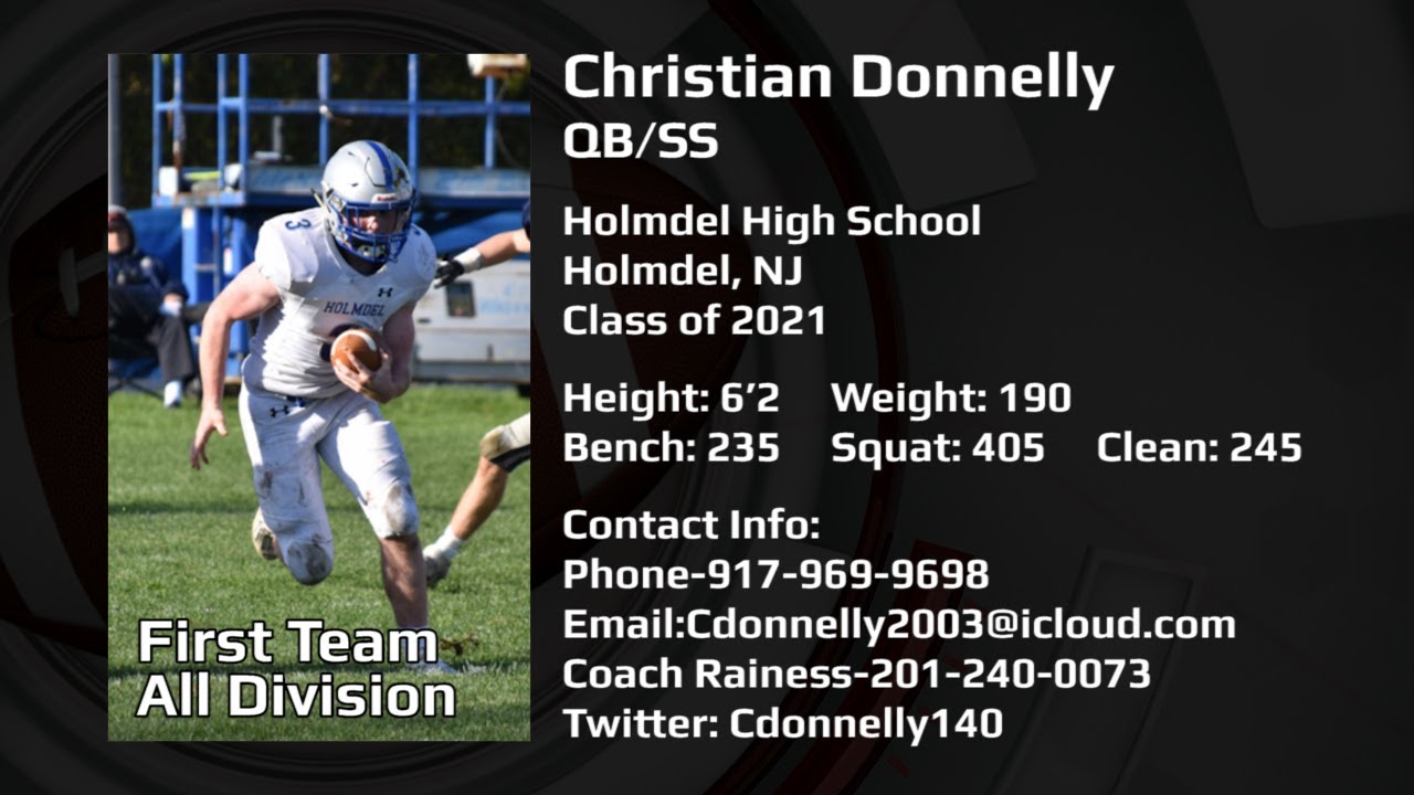2020 Chrisian Donnelly Football Highlight Film - YouTube