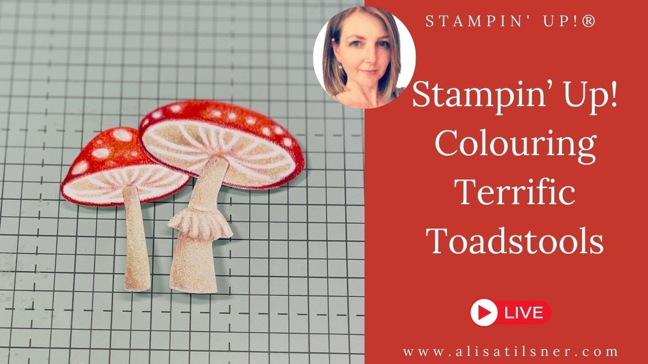 Colouring the Stampin' Up! Terrific Toadstools Images with Pencils - YouTube