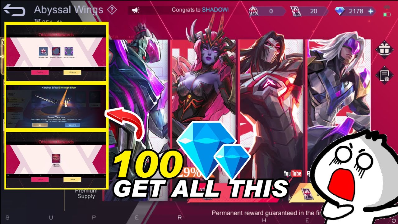 100 Diamond to get 2 Elimination Effect and 2 Avatar Border 😍 Abyssal ...