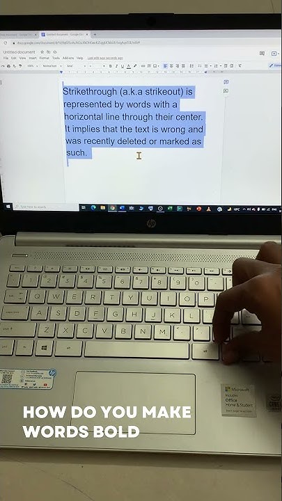 How do you make words bold on Google Docs? - YouTube