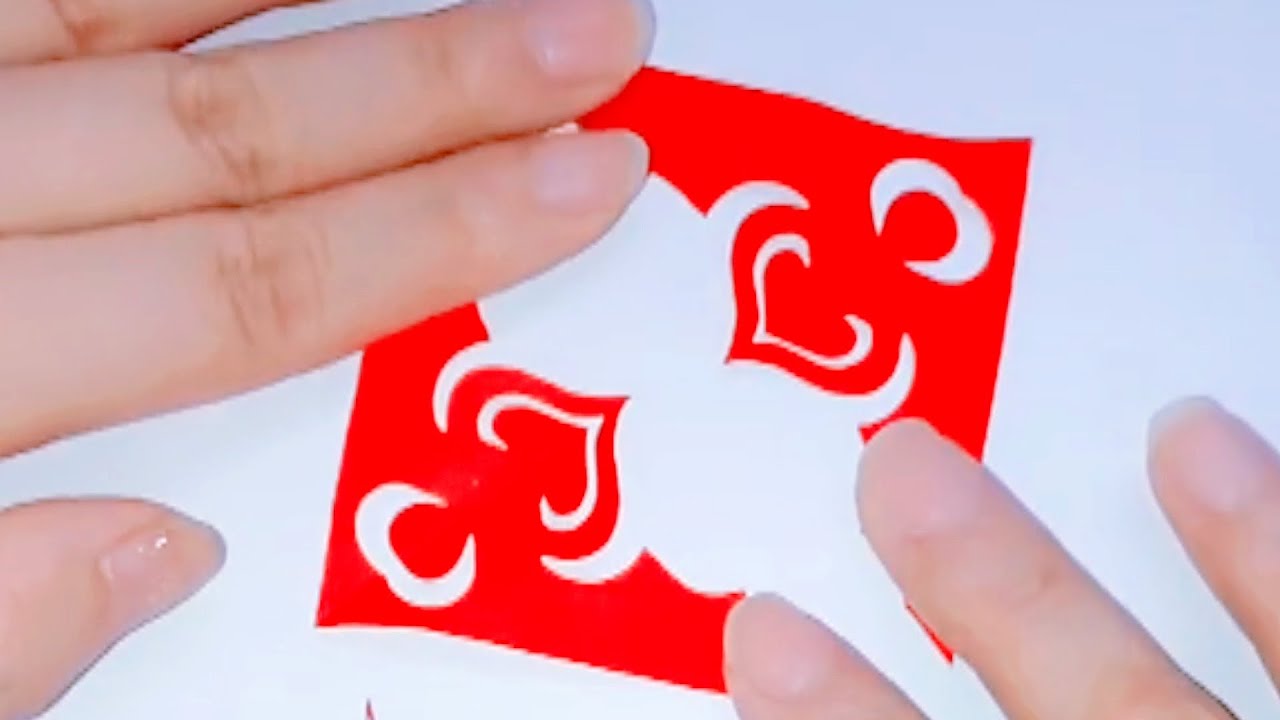 paper cutting#7 Chinese style, corner flower fold paper cut - YouTube