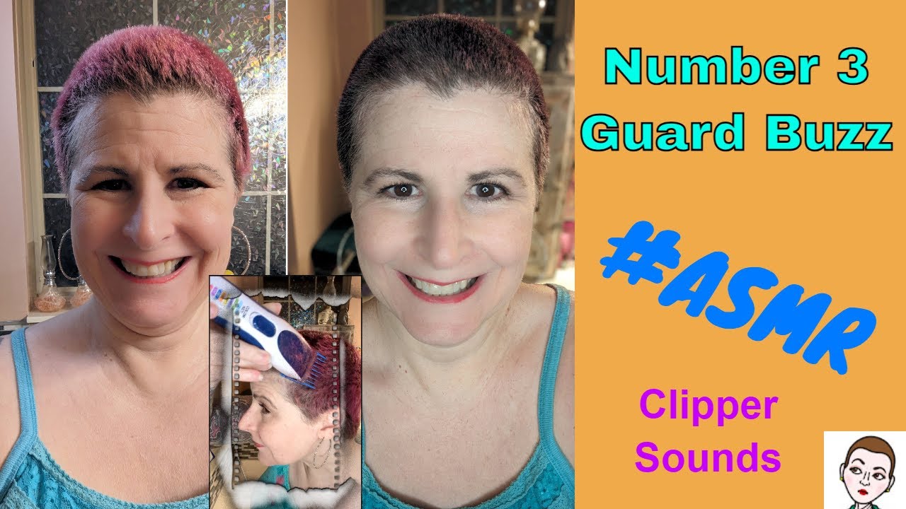Number 3 Guard Quick Buzz, Back to Natural Color #girlbuzz #asmr - YouTube