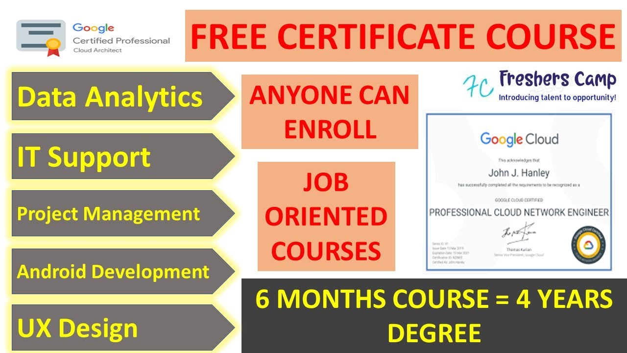 Free Google Career Certificate Courses | 6-months Degree Courses | Job ...