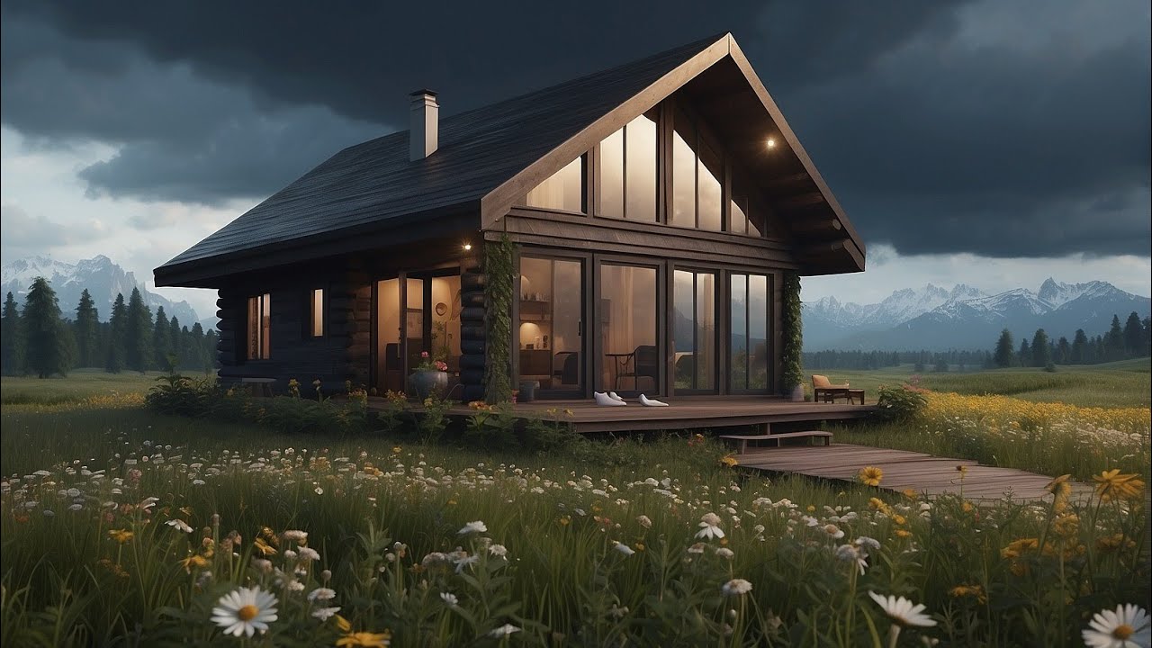 Relaxing Ambience For Sleep & Stress Relief (4K), Beautiful Cabin ...