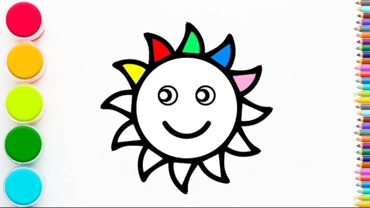 Drawing Painting Coloring Beautiful Sun Step By Step - YouTube