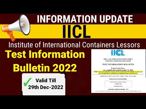 IICL TEST INFORMATION BULLETIN 2022 @IICL - YouTube