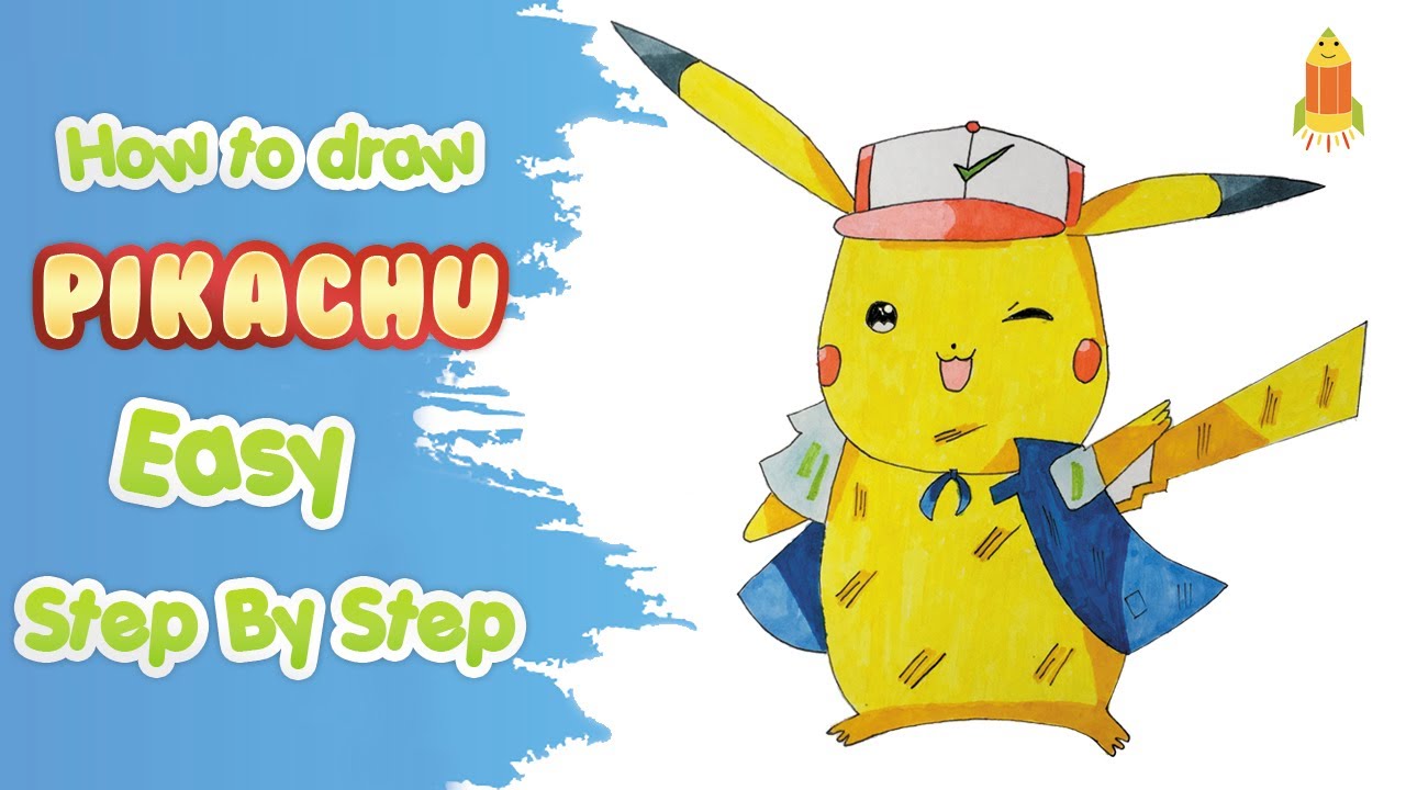 How To Draw Pikachu Step By STep | Huy Art Drawing - YouTube