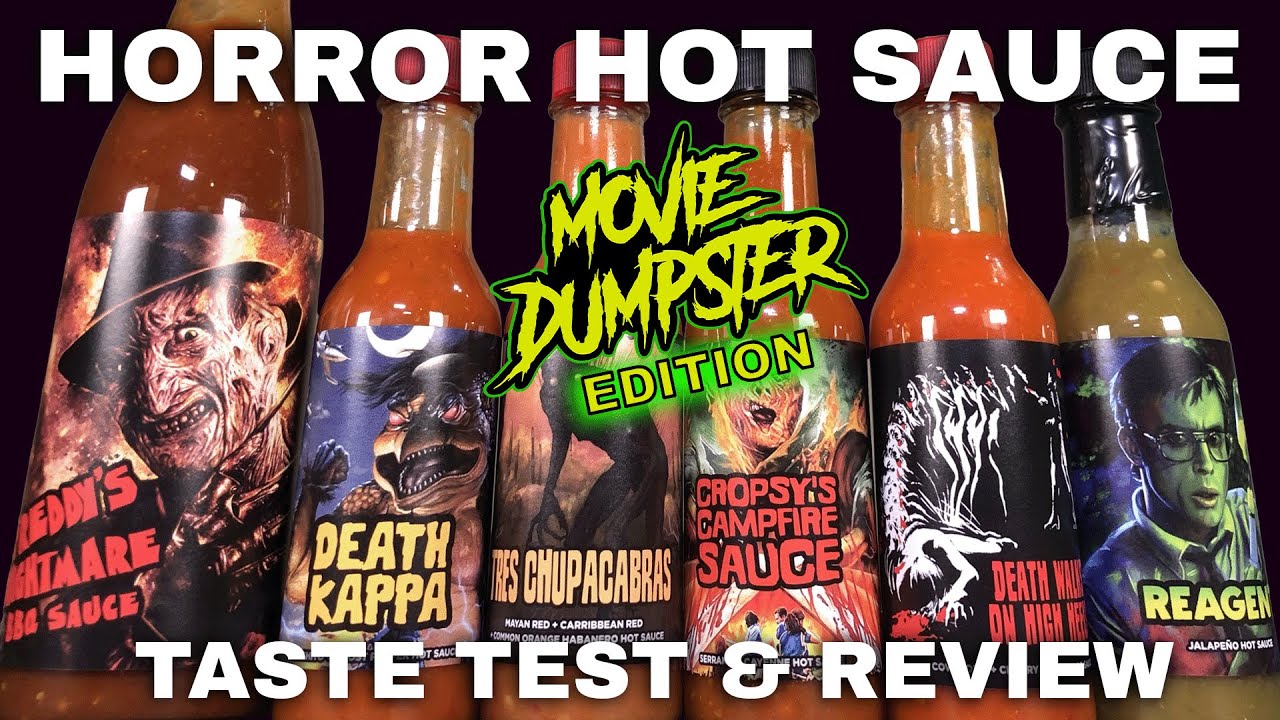 Horror Hot Sauce Taste Test & Review: Movie Dumpster Edition - YouTube
