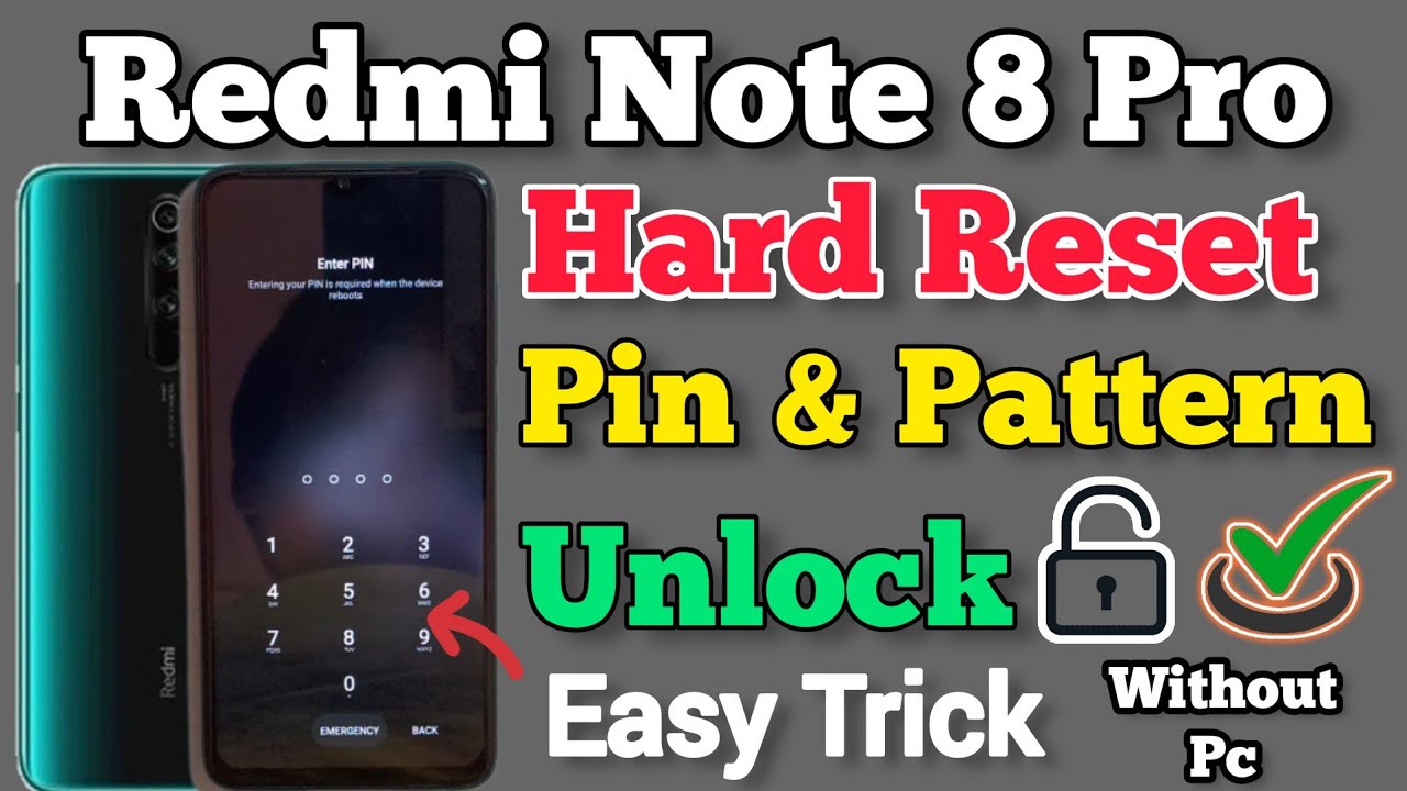 Redmi Note 8 Pro || Password Unlock || Pattern Unlock || Without Pc ...