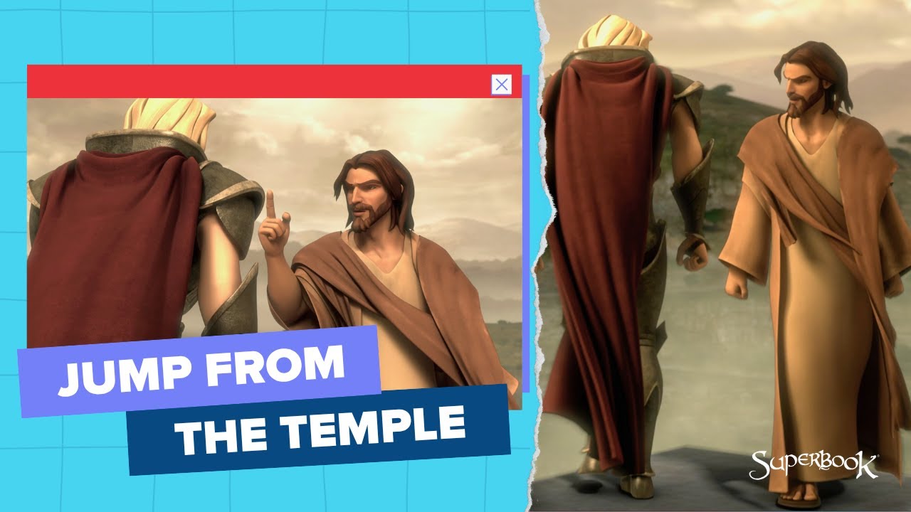 Jump From The Temple | Batang Superbook - Jesus in the Wilderness ...