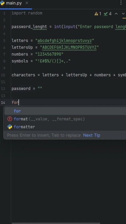 Make Simple Password Generator Using Python Python Pythonprogramming Tutorial Coding Shorts