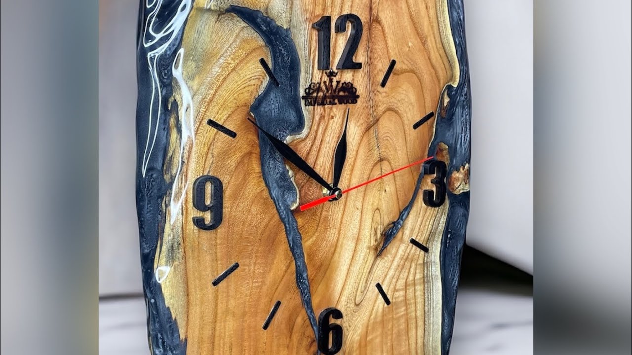 Wood and epoxy clock / wooden epoxy resin watch - YouTube