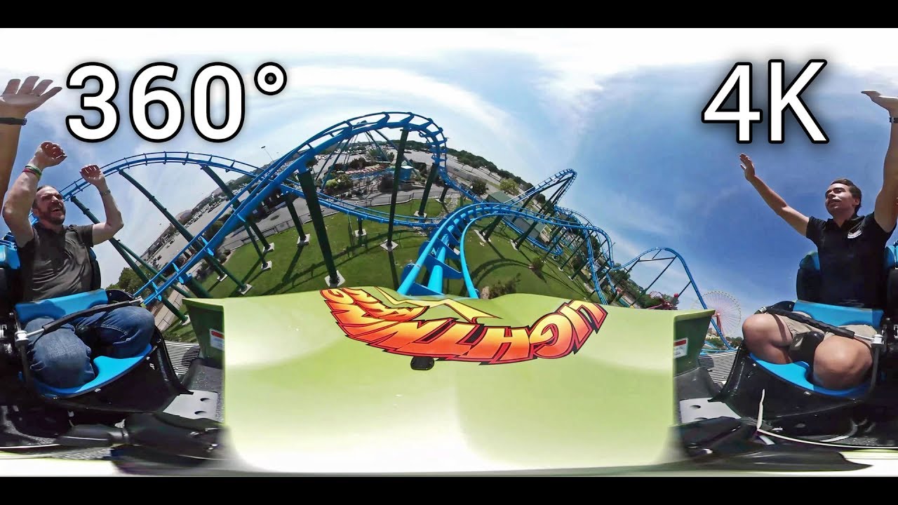 Lightning Run front seat 360° on-ride 4K POV Kentucky Kingdom - YouTube