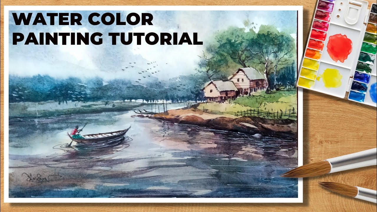 Water color landscape painting techniques for beginners🖌️ - YouTube