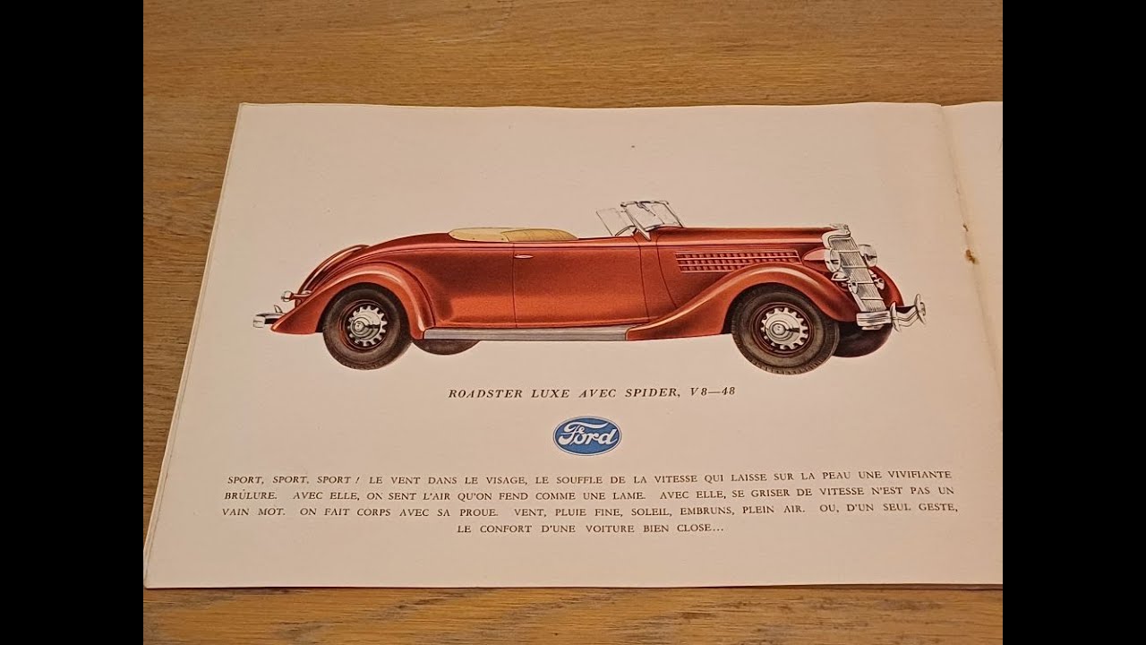 1935 French Ford Sales Brochure Model 48 V8 Flathead Early Vintage ...