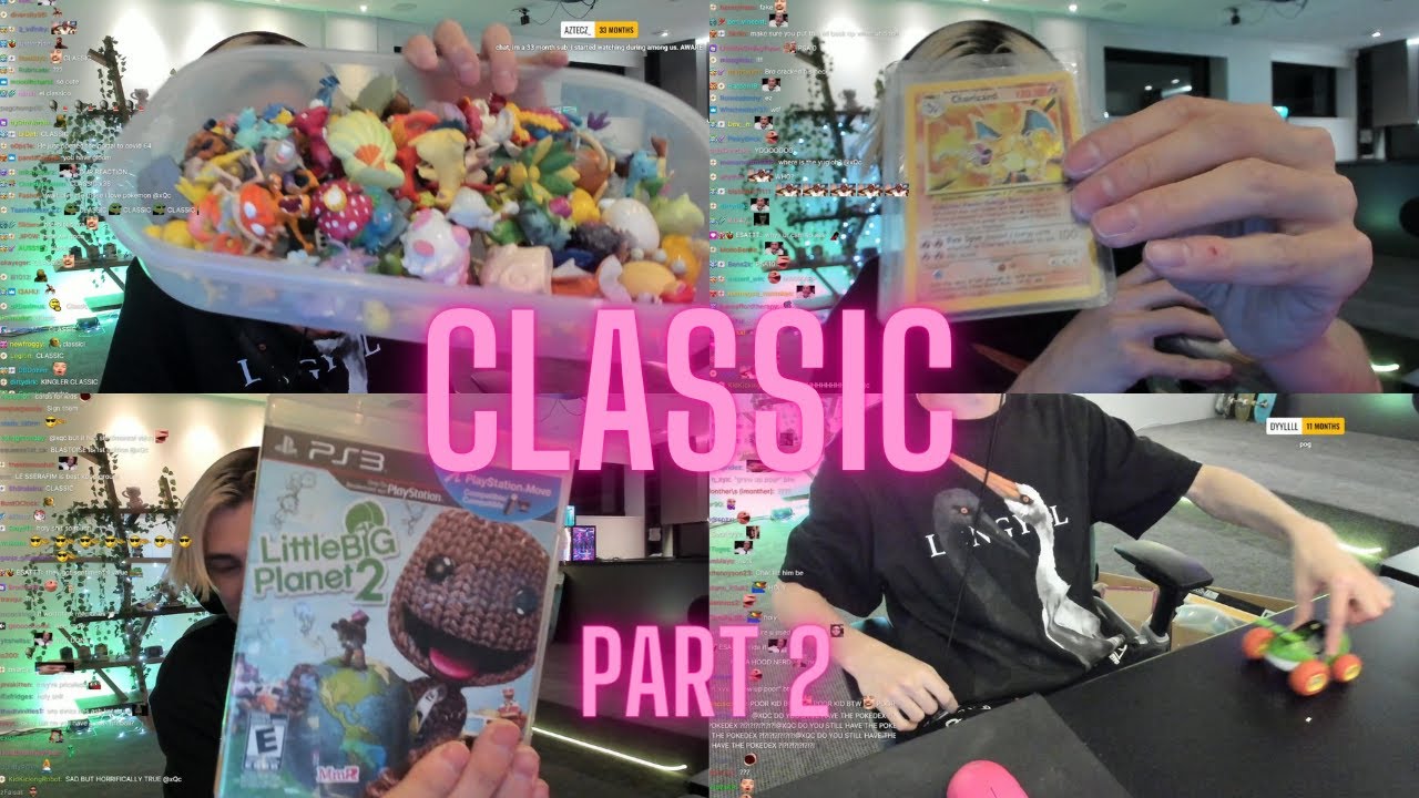 xQc shows his Retro games, toys, cards - YouTube